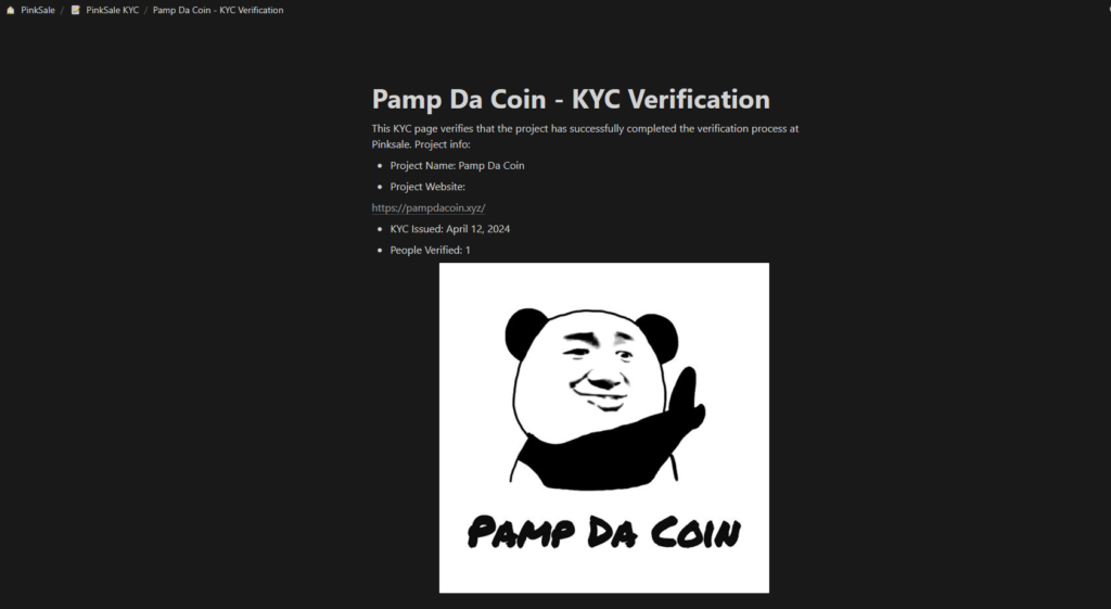 Pamp Da Coin Fairlaunch. Meme Power Unleashed! - KEYRING PRO